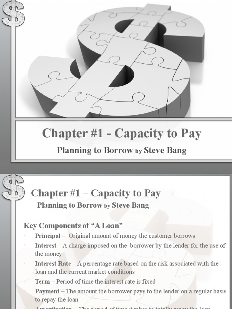 Chapter 1 Capacity To Pay | PDF | Loans | Credit