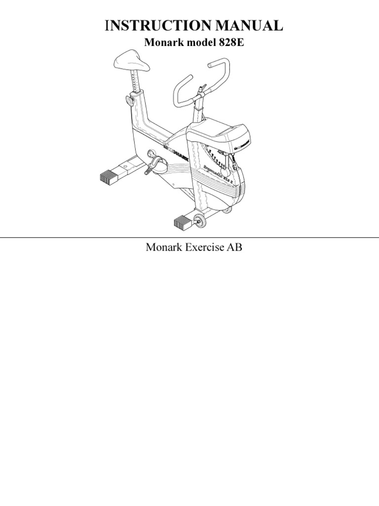 Monark AB 828E Ergomedic Instruction Manual | PDF | Muscle | Physical Fitness