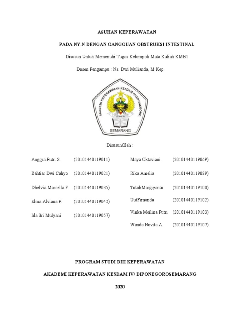 Askep Kelompok 3 Kasus Obstruksi Intestinal New | PDF