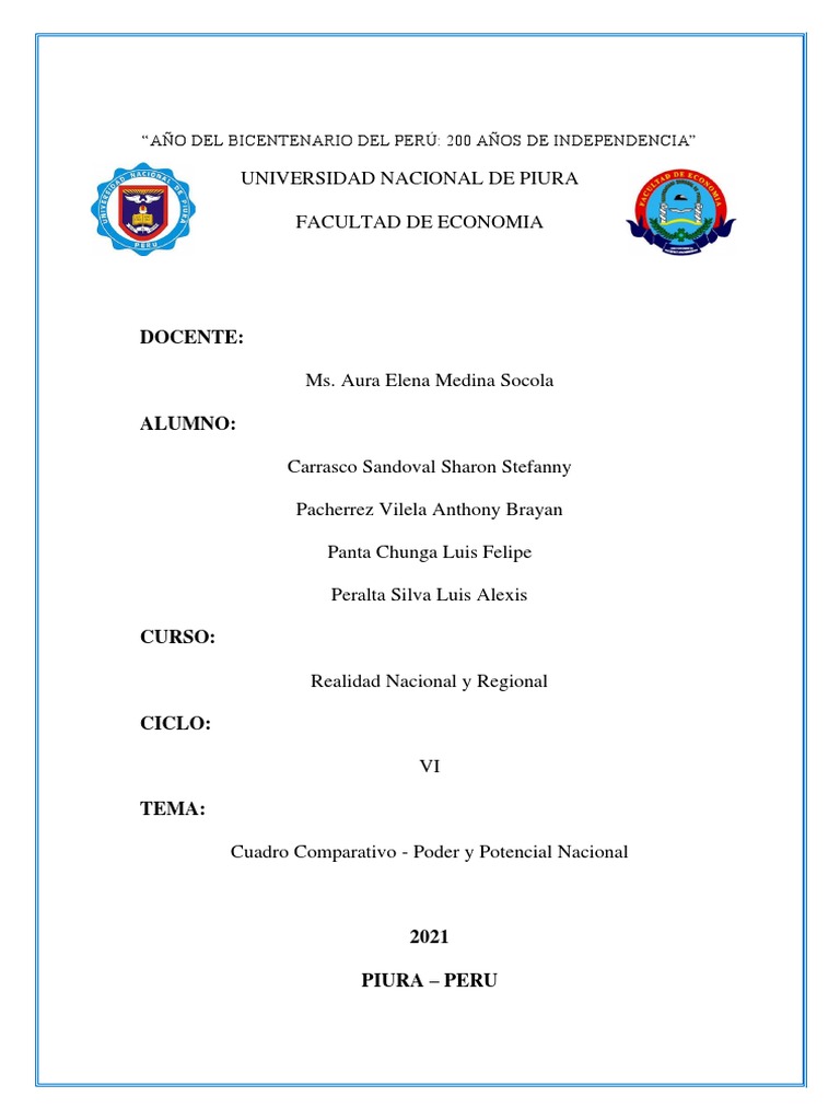 Poder y Potencial Nacional | PDF | Producto Interno Bruto | Estado (política)
