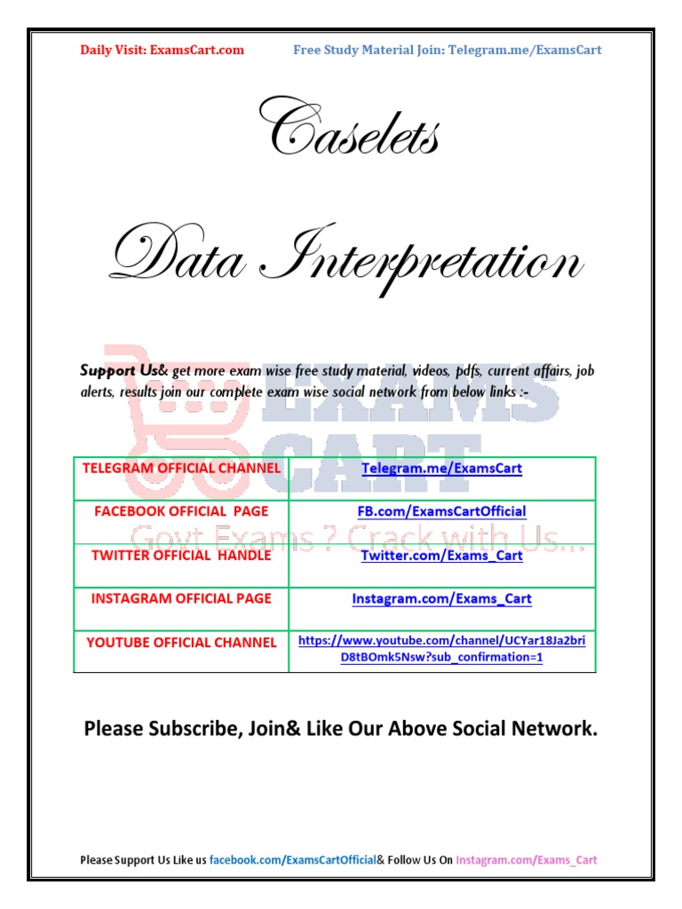 Caselets For Data-Interpretation | PDF | English Language | Sales