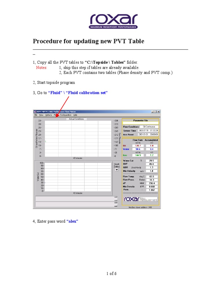 Procedure For Down Loading PVT Table | PDF