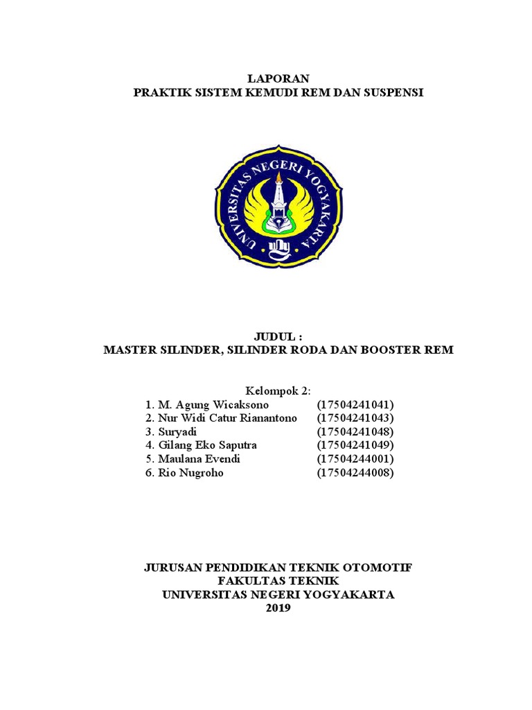 Master Silinder Silinder Roda Dan Booster Rem | PDF | Teknologi & Rekayasa