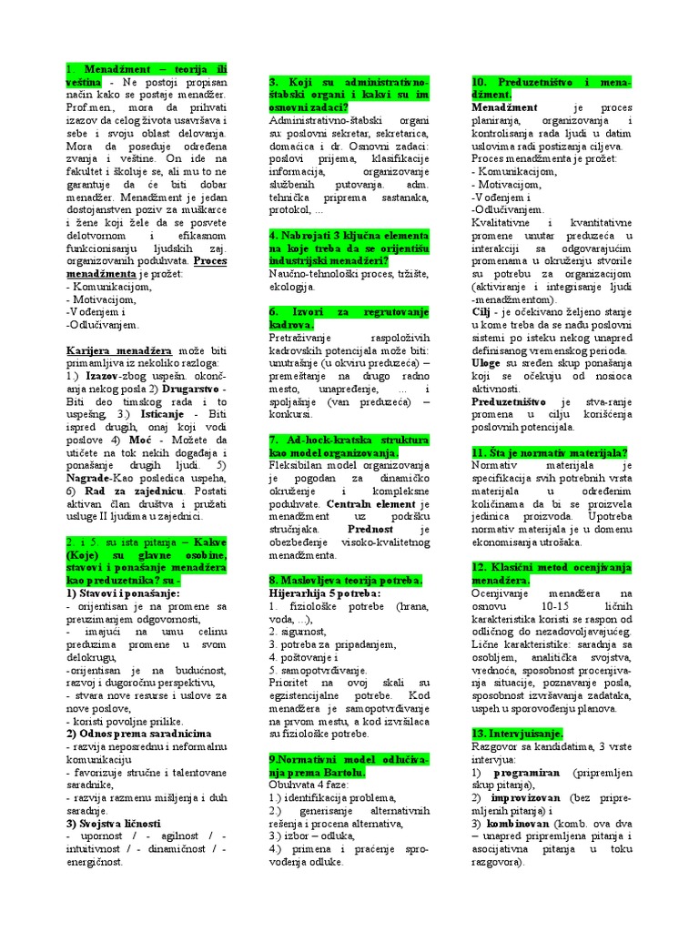 Industrijski Menadzment-Ispit | PDF