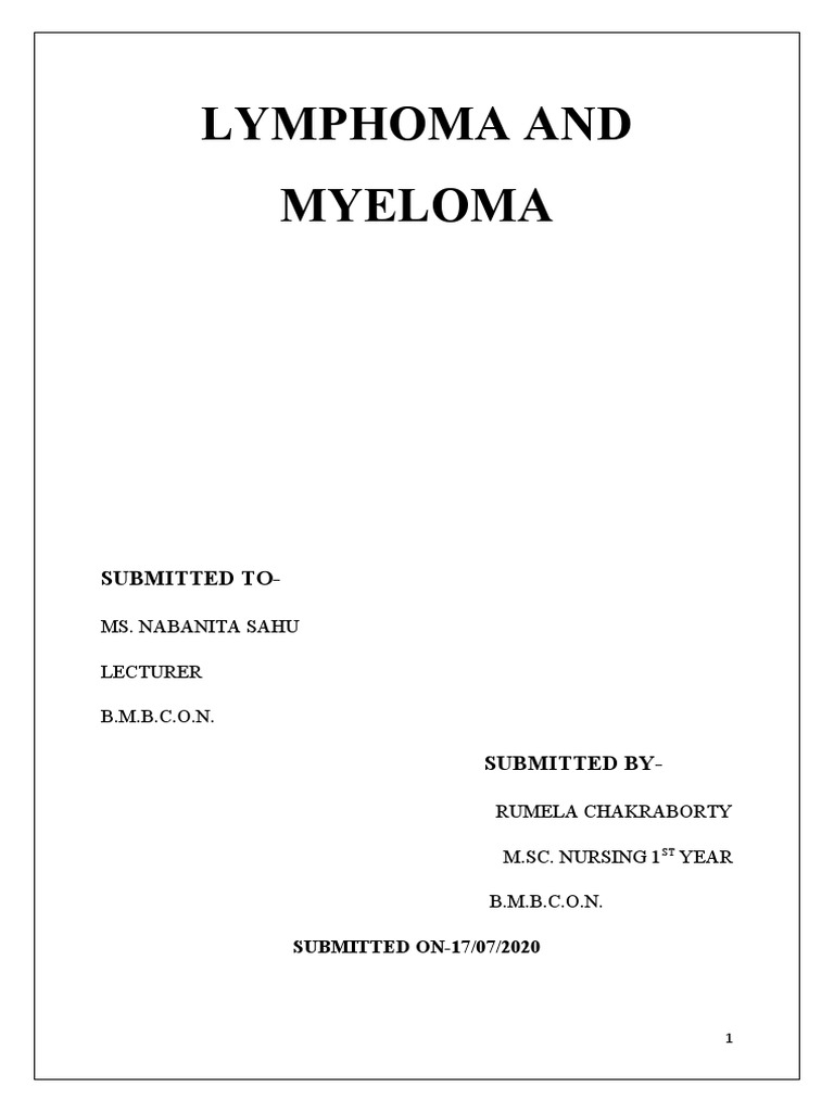 3 Final Lymphoma and Myeloma | PDF | Lymphatic System | Lymphoma
