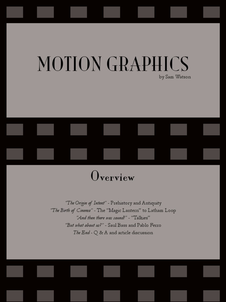 Motion Graphics: by Sam Watson | PDF