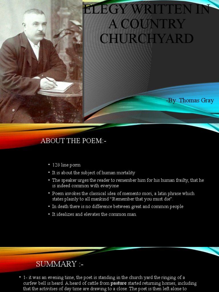 The Elegy Written in A Country Churchyard PPT by Priyanka Bairagi 2 ...