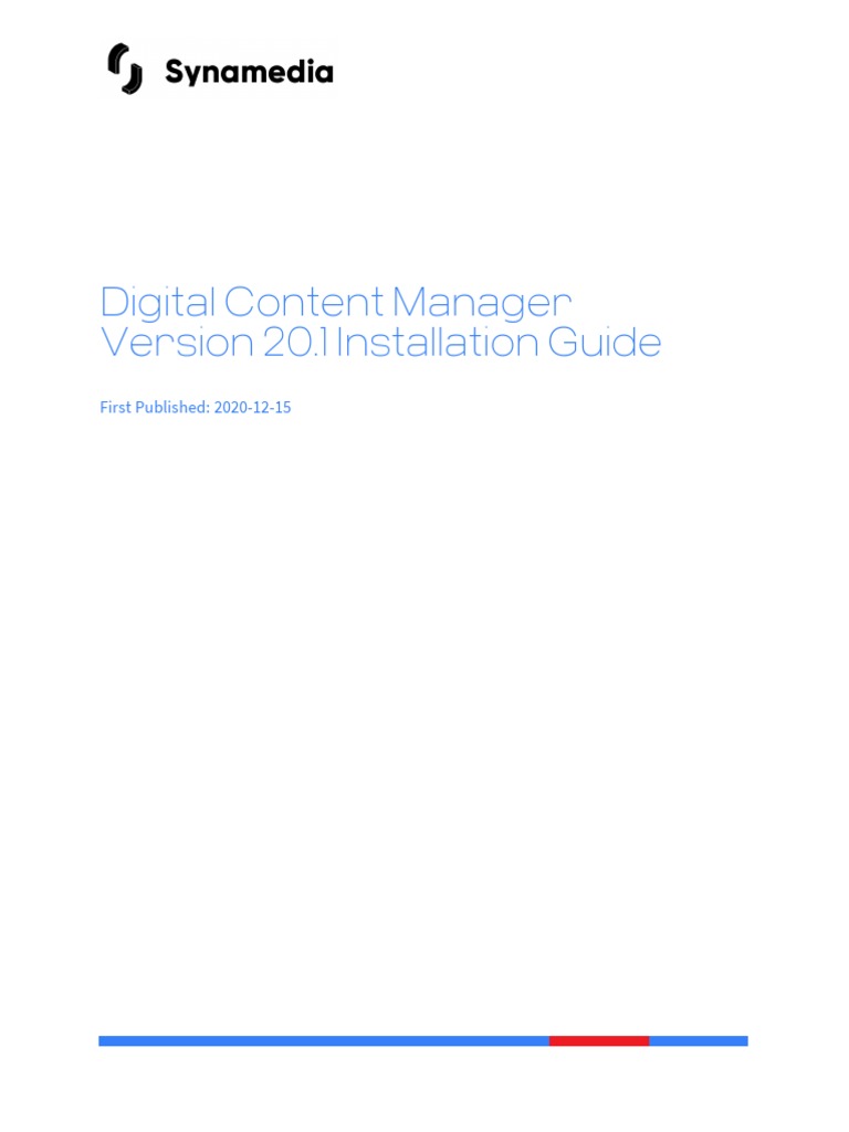 Digital Content Manager Version 20.1 Installation Guide | PDF ...