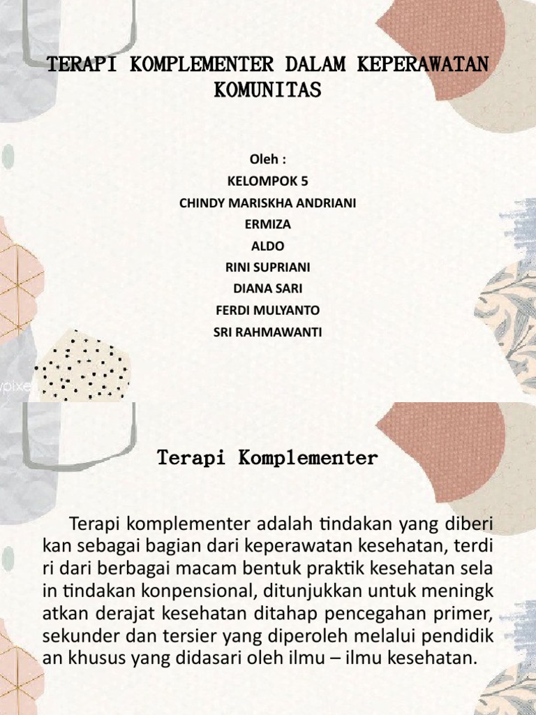 Kel 5 (Terapi Komplementer Dalam Keperawatan Komunitas) | PDF