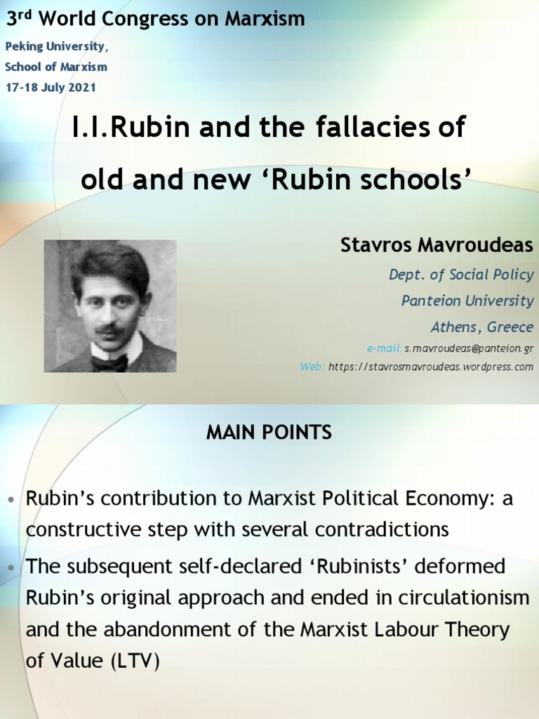Rubin & The Old and New Rubinists 2021 | PDF | Value (Economics ...