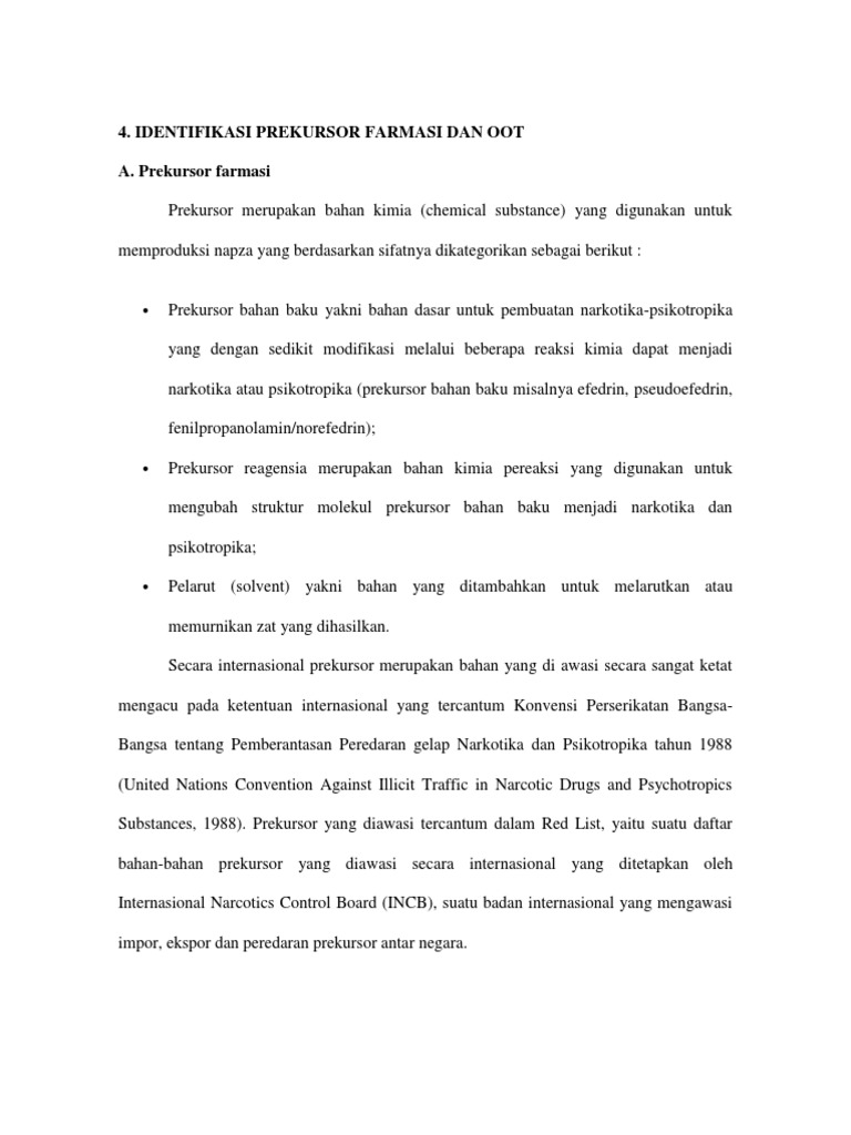 Identifikasi Prekursor Farmasi Dan Oot | PDF