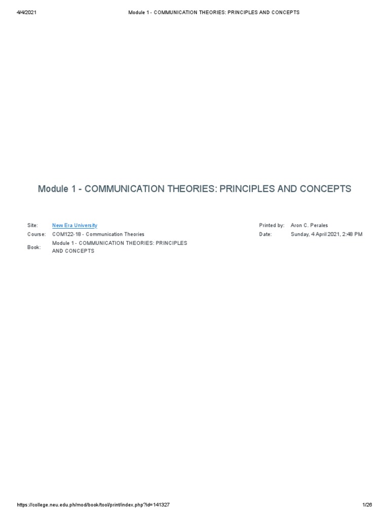 Communication Theories: Principles Overview | PDF | Theory | Hypothesis