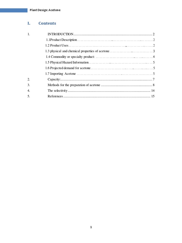 Acetone Production Process | PDF | Ethanol | Solvent