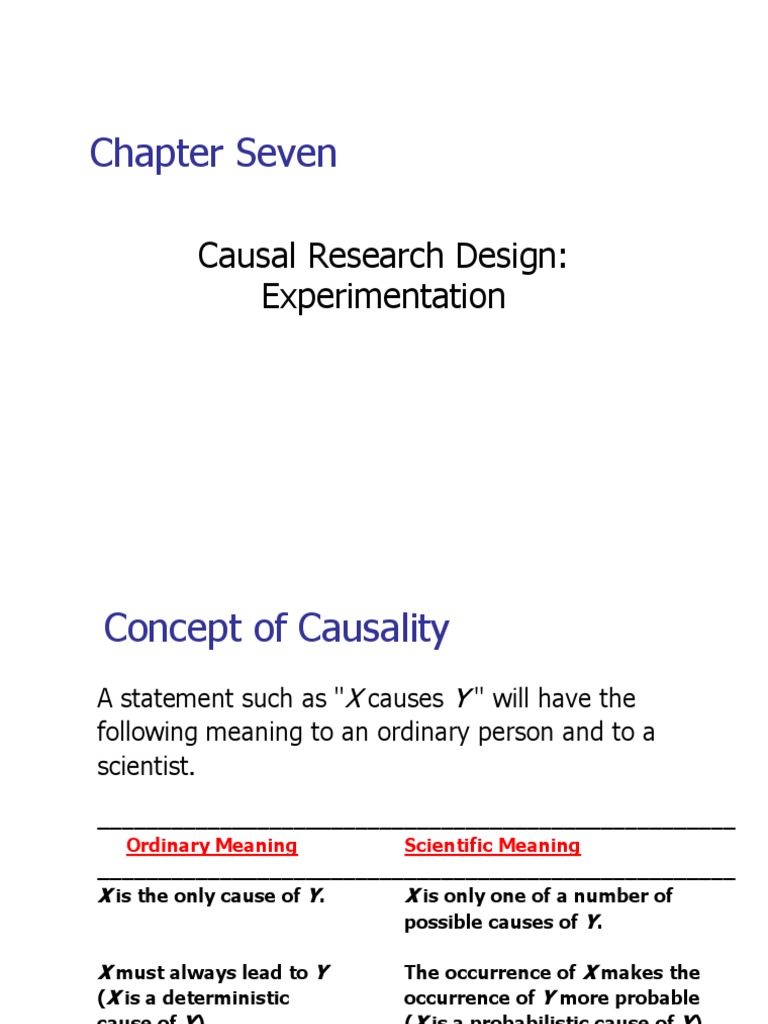 Chapter Seven: Causal Research Design: Experimentation | PDF | Causality | Experiment