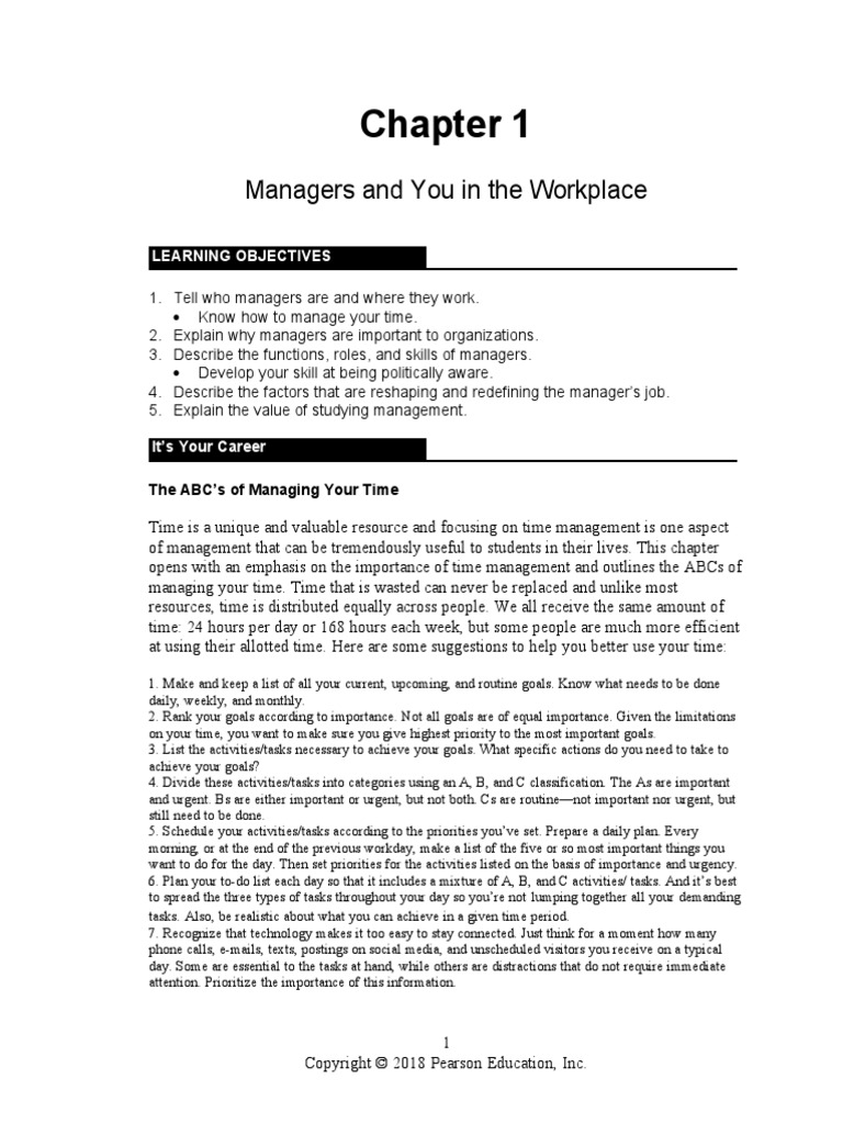 Chapter 1 Management | PDF | Goal | Motivation