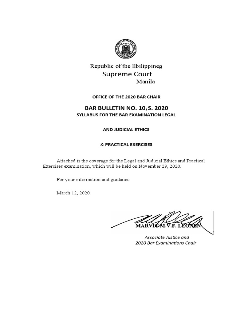2020 Bar Exam Syllabus Overview | PDF | Lawyer | Legal Education