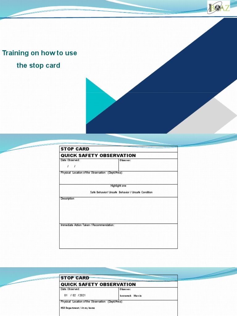 STOP CARD Training | PDF | Safety | Road Safety