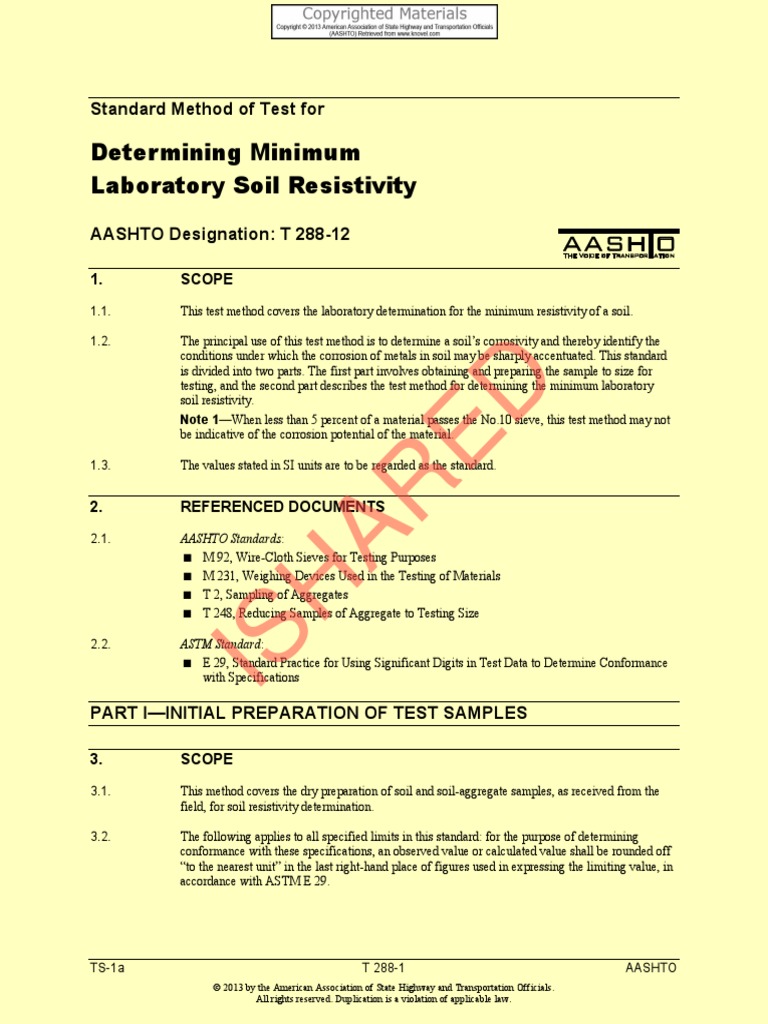 AASHTO T288 Determining Minimum Laboratory Soil Resistivity- Đo Điện ...
