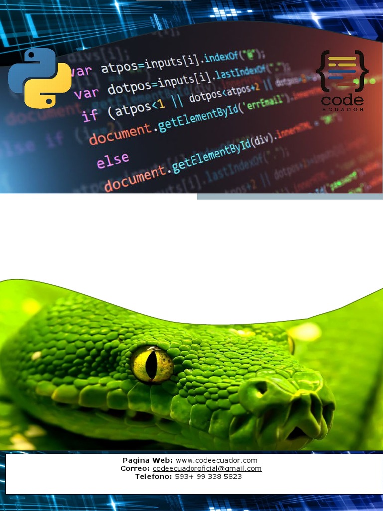 Brochure Codeecuador 2 Pdf Python Lenguaje De Programación Lenguaje De Programación 