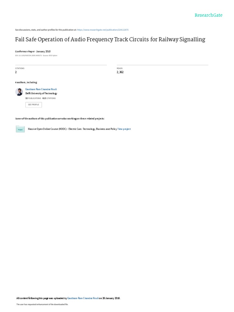 Fail Safe Operation of Audio Frequency Track Circuits For Railway Signalling | PDF | Decibel ...