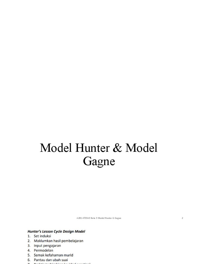 Model Hunter & Gagne Overview | PDF