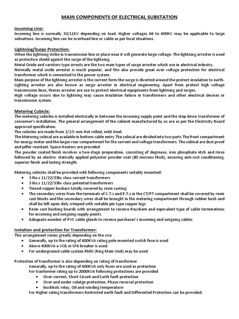Main Components of Electrical Substation: Incoming Line | Download Free ...
