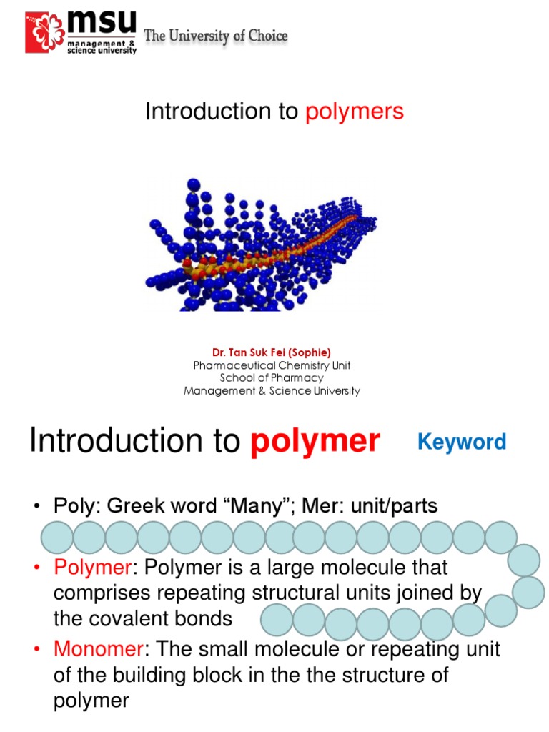 Introduction of Polymer | PDF | Polymerization | Polymers