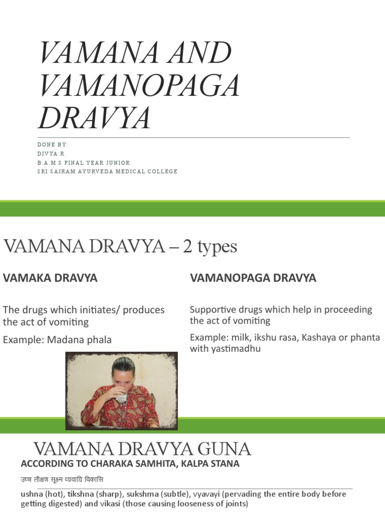 Vamana and Vamanopaga Dravya | PDF | Indology | Ayurveda