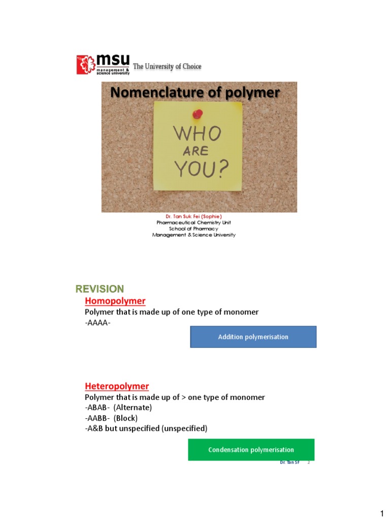 Nomenclature of Polymer XX | Download Free PDF | Copolymer | Polymer ...