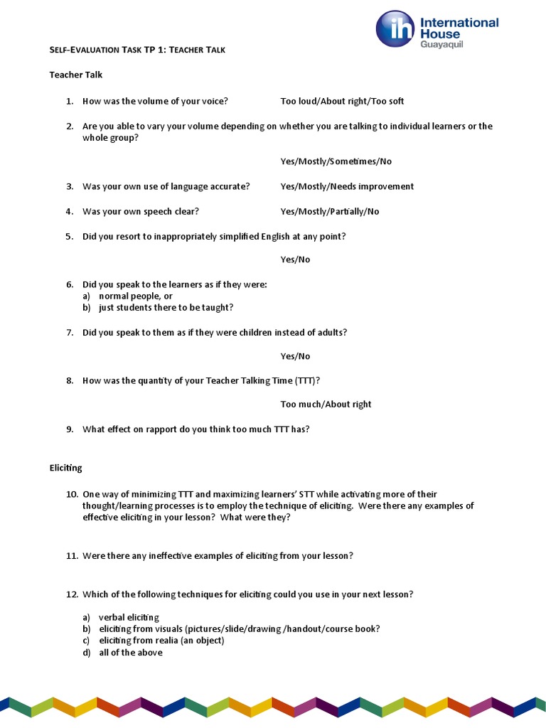 TP Self Evaluation Task - TP 1 | PDF
