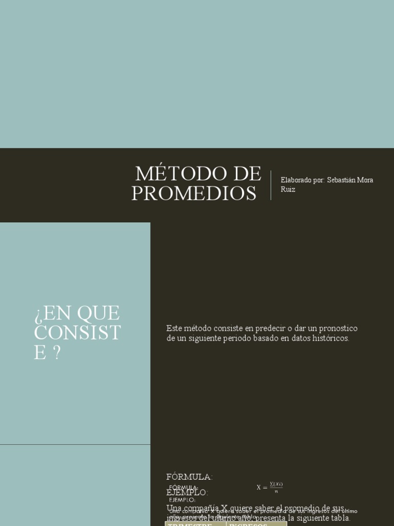 Método de Promedios Simple y Compuesto | PDF | Enseñanza de matemática ...