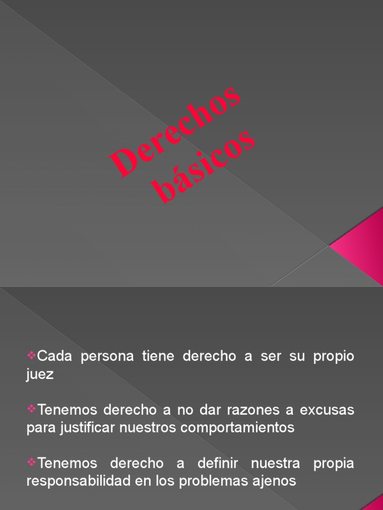 Derechos Basicos de La Asertividad | PDF | Comunicación | La naturaleza ...