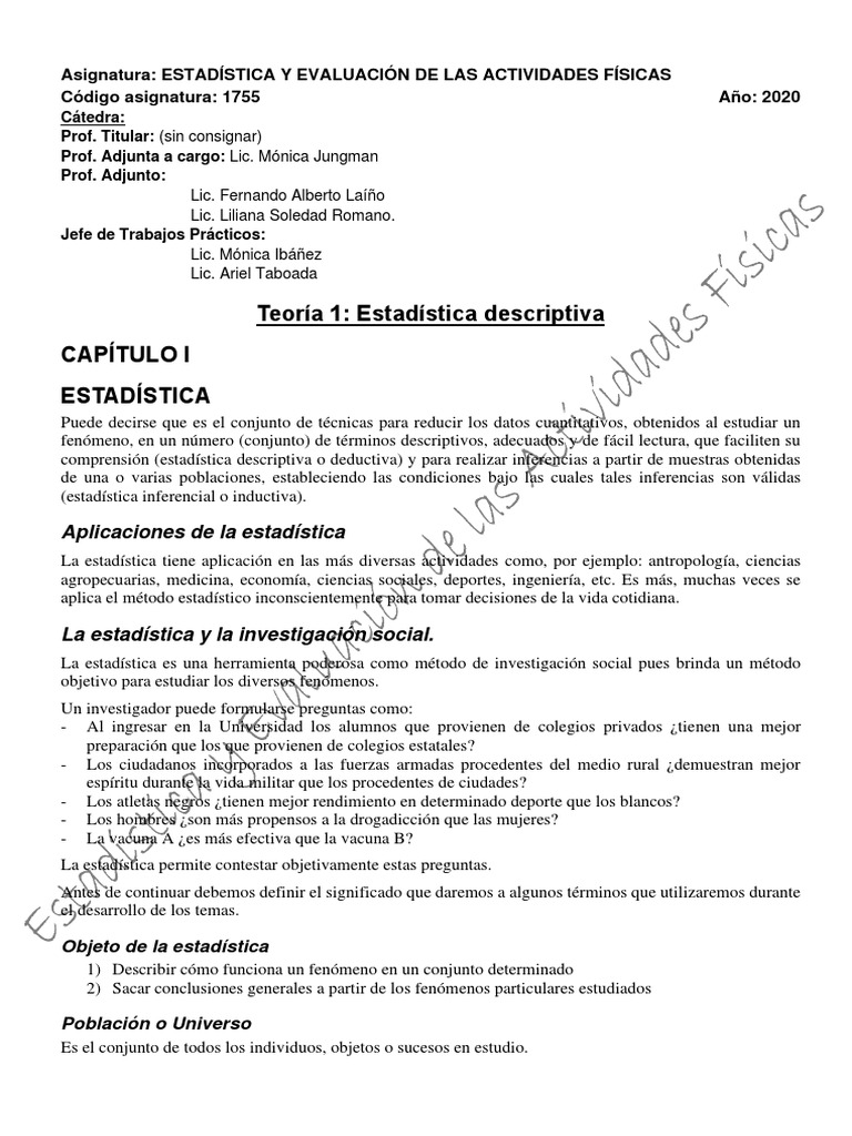 Teoria 1 Estadistica Descriptiva | PDF | Investigación social ...