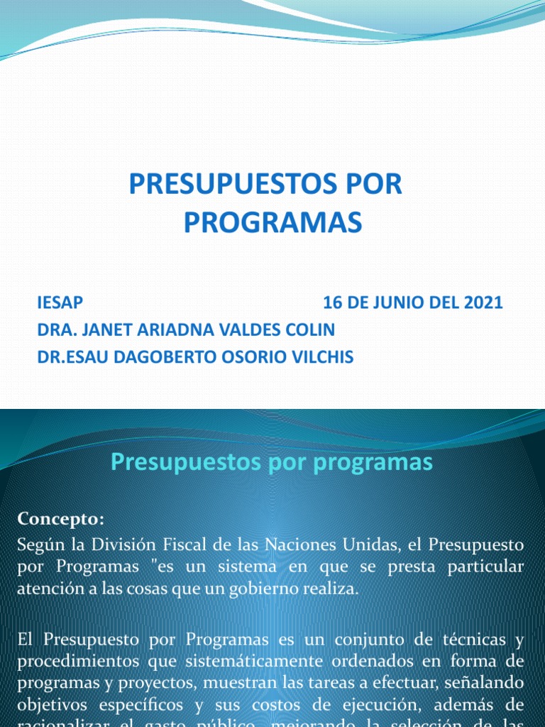 Ariadna y Esau Iesap Junio Programas | PDF | Presupuesto | Economias