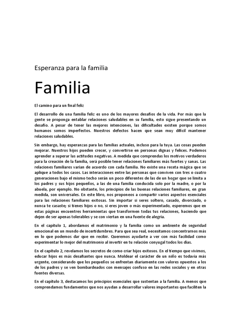 Esperanza para La Familia | PDF | Familia | Las emociones