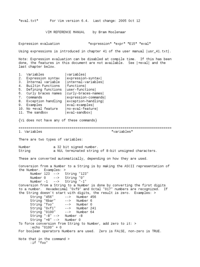 VIM REFERENCE MANUAL by Bram Moolenaar Rep 2 | PDF | String (Computer ...