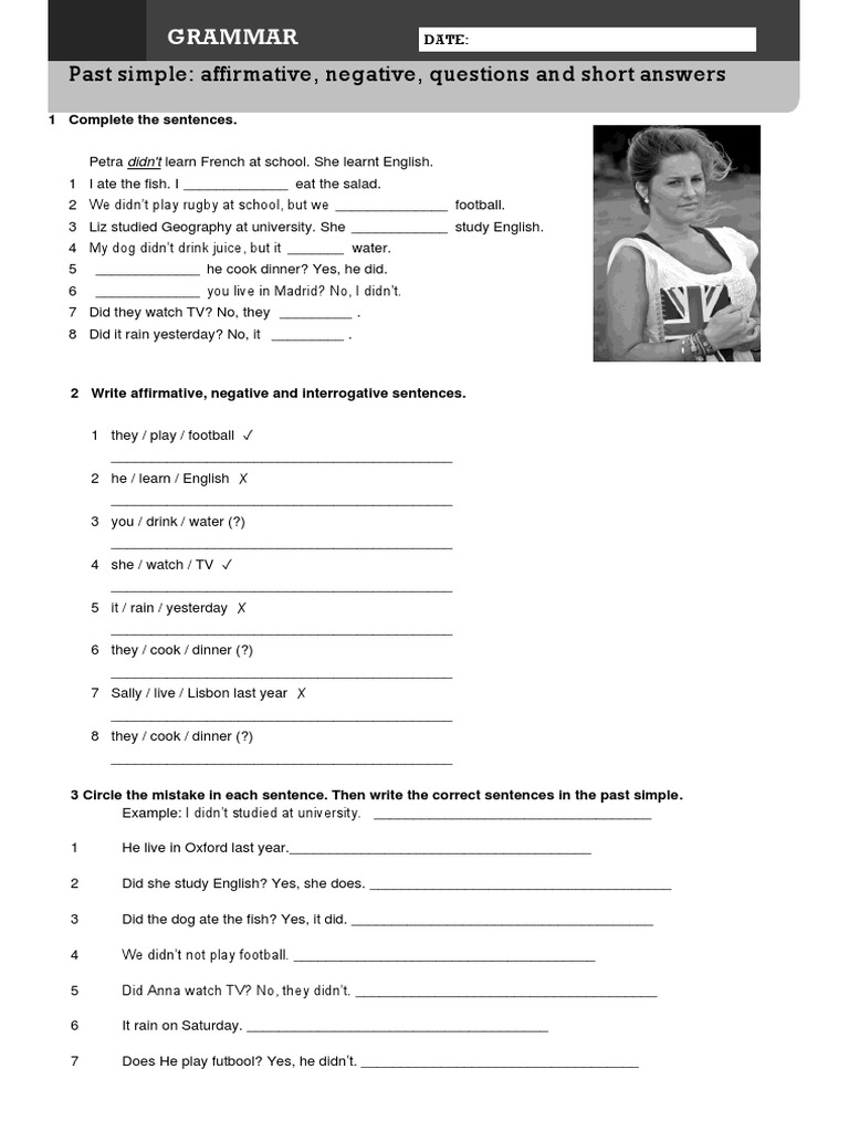 Past Simple: Affirmative, Negative, Questions and Short Answers | PDF ...