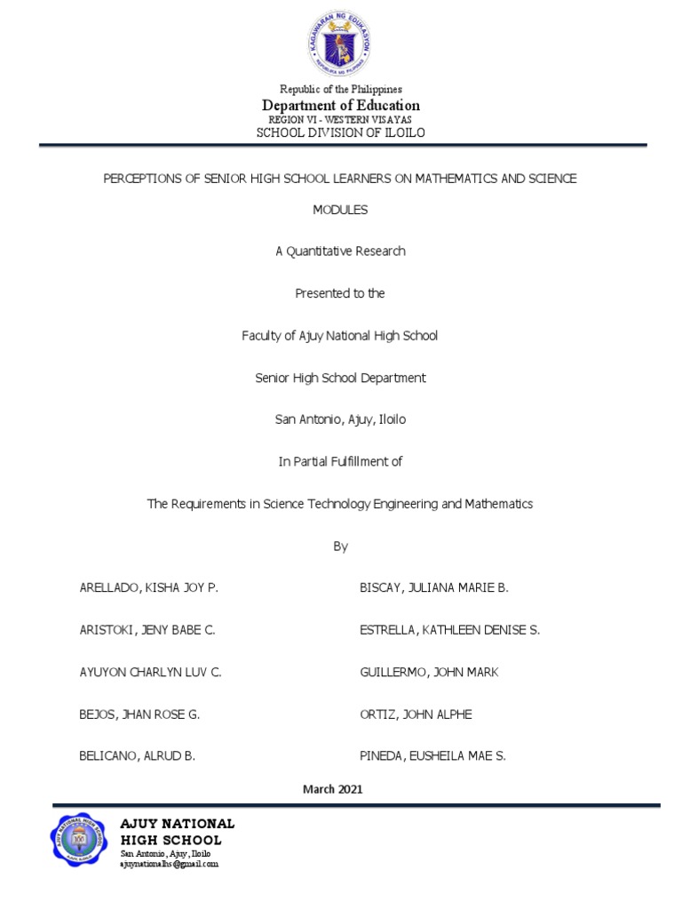 Department of Education: Republic of The Philippines | PDF | Research ...