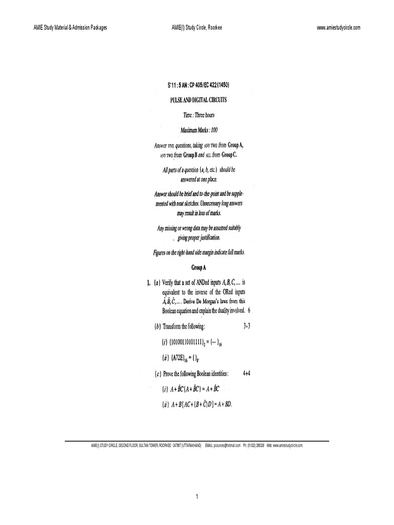 AMIE Study Material & Admission Packages AMIE (I) Study Circle, Roorkee ...