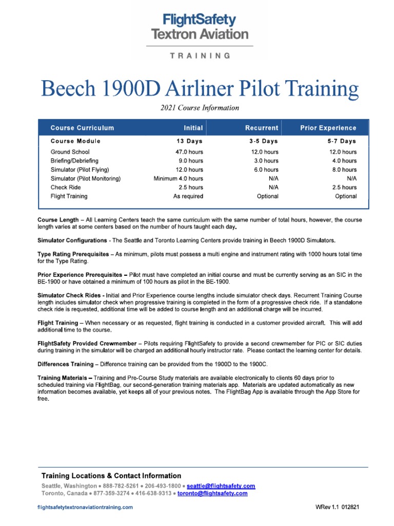 b1900d Sim Flight Safety | PDF