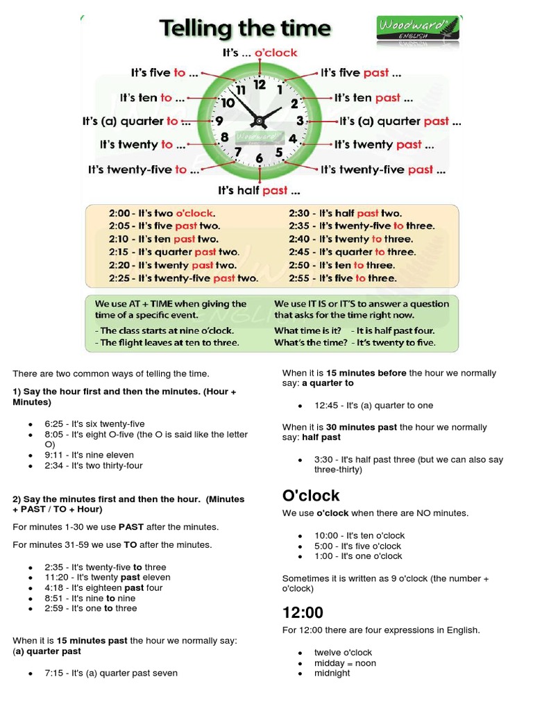 Hours in English | PDF