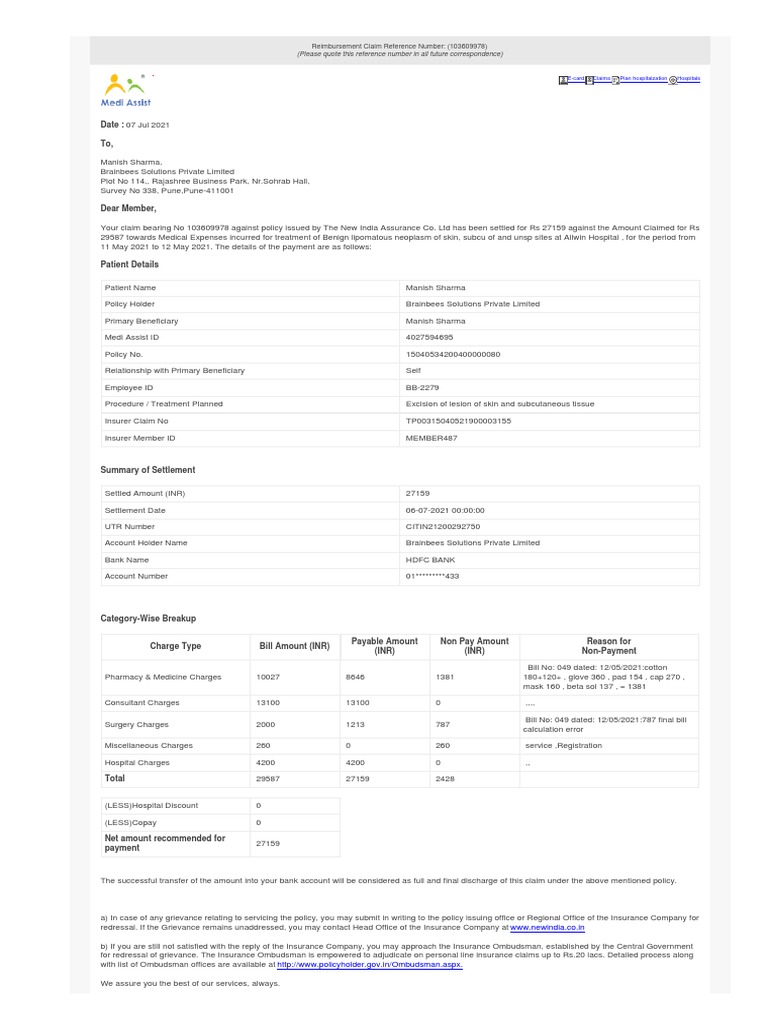 Date: 07 Jul 2021 To,: (Please Quote This Reference Number in All ...