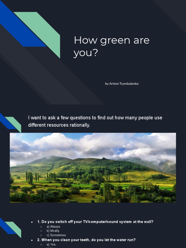 How Green Are You? | PDF | Energy And Resource | Nature