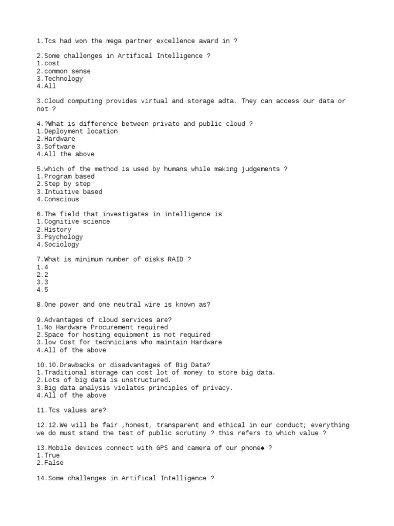 KYT Question | PDF | Cloud Computing | Artificial Intelligence