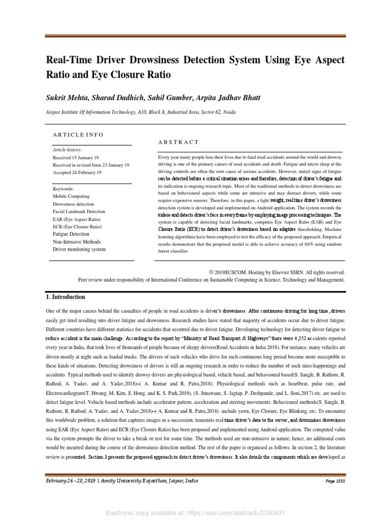 Real-Time Driver Drowsiness Detection System Using Eye Aspect Ratio and ...