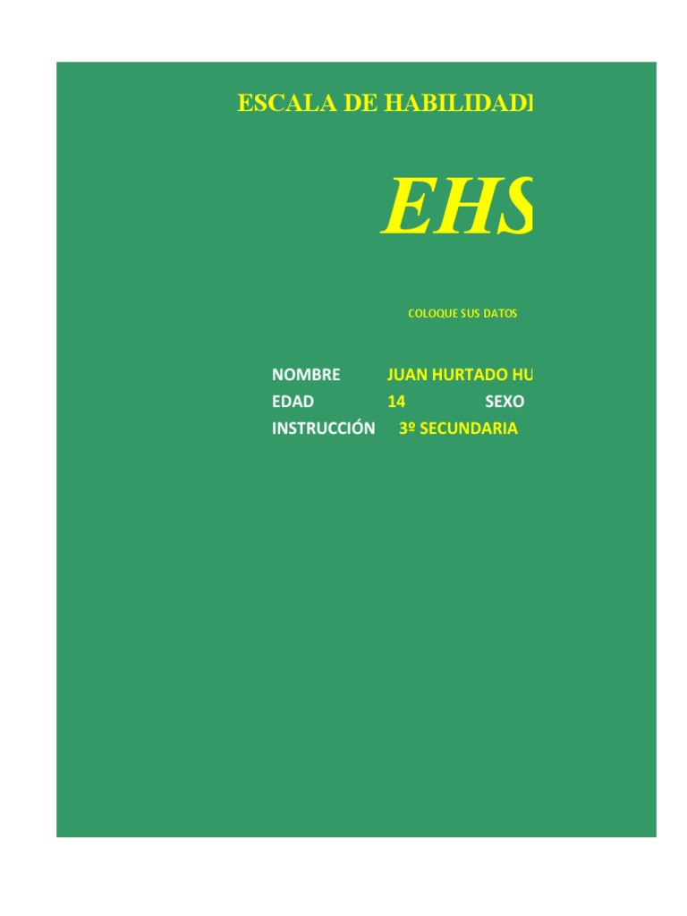 EHS - Escala Habilidades Sociales | PDF