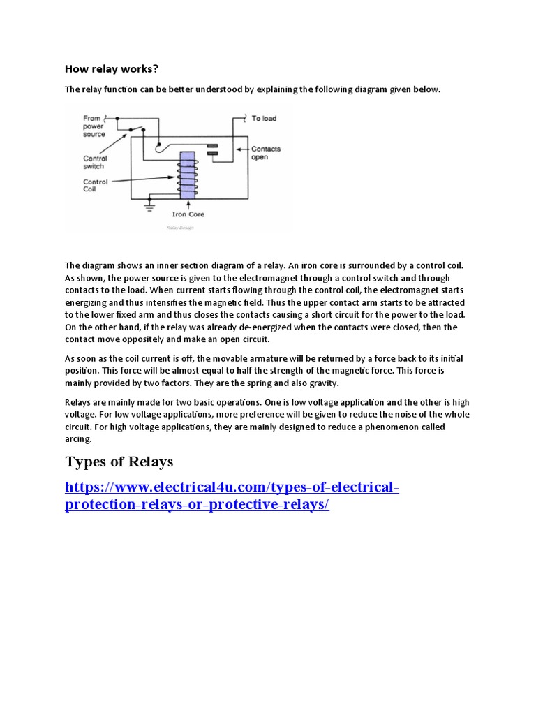Types of Relays: Protection-Relays-Or-Protective-Relays | PDF | Relay ...