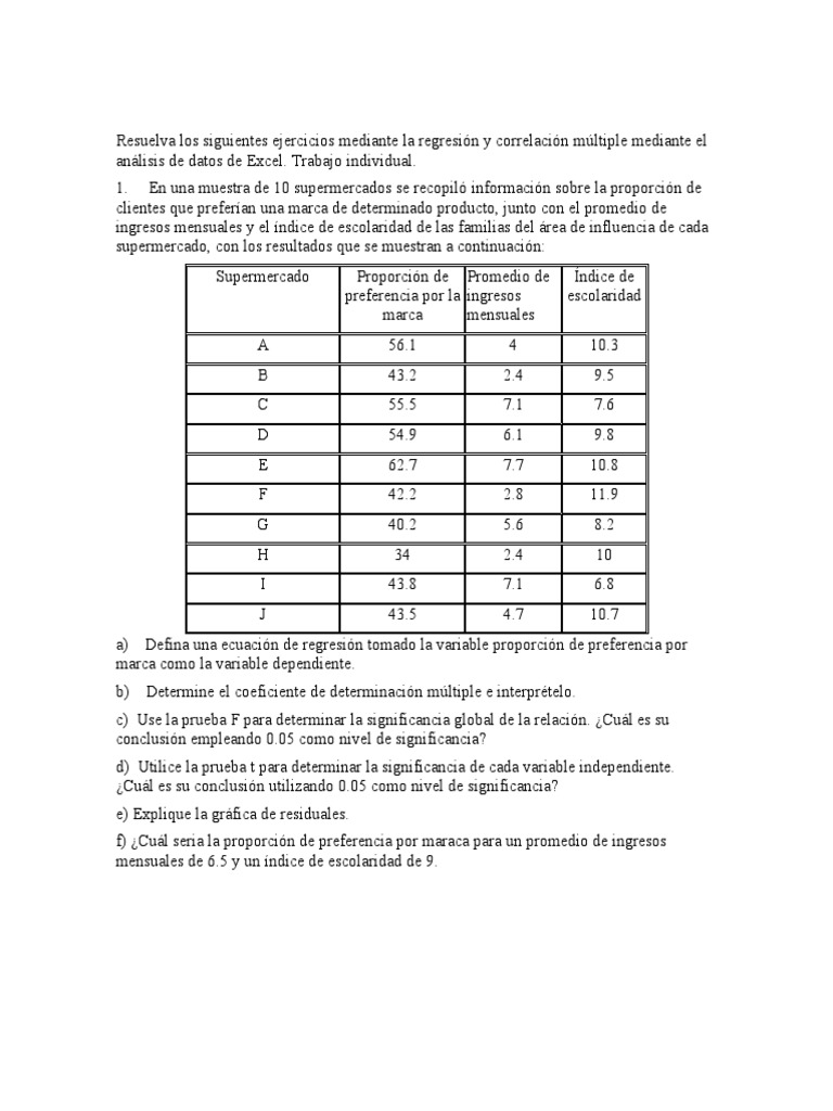 Complementario 3 | PDF | Coeficiente de determinación | Análisis de regresión