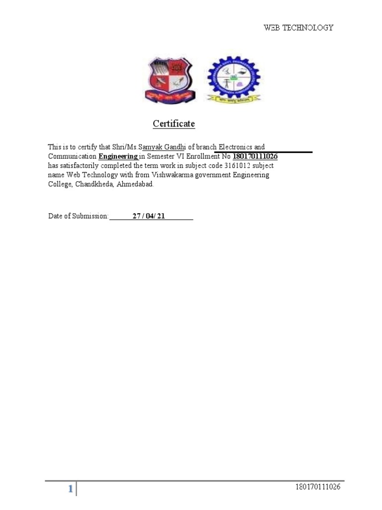 WT LAB Manual | PDF | Html Element | Html