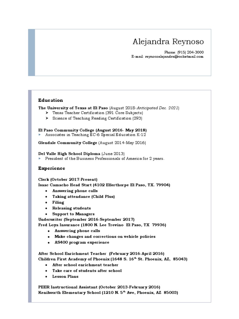 Resume 2021 | PDF | Behavior Modification | Teaching